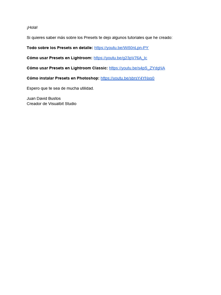 Tutoriales Sobre Presets | PDF