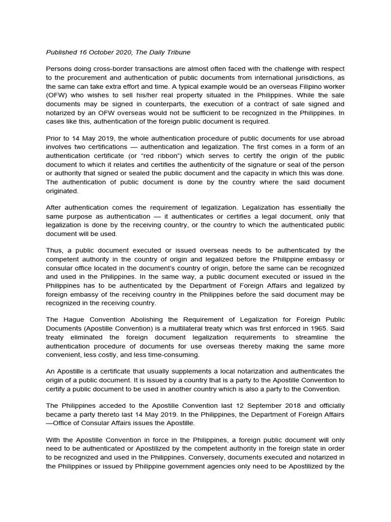 NOTES - Apostille | PDF | Notary Public