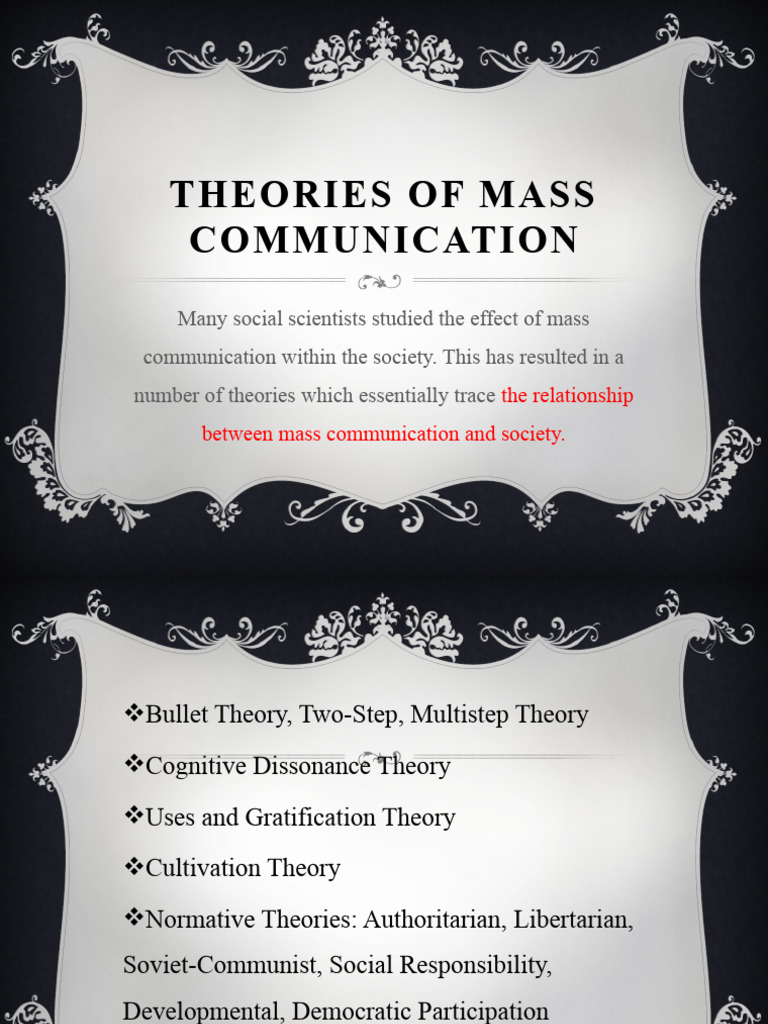 Theories of Mass Communication Explained | PDF | Social Psychology ...