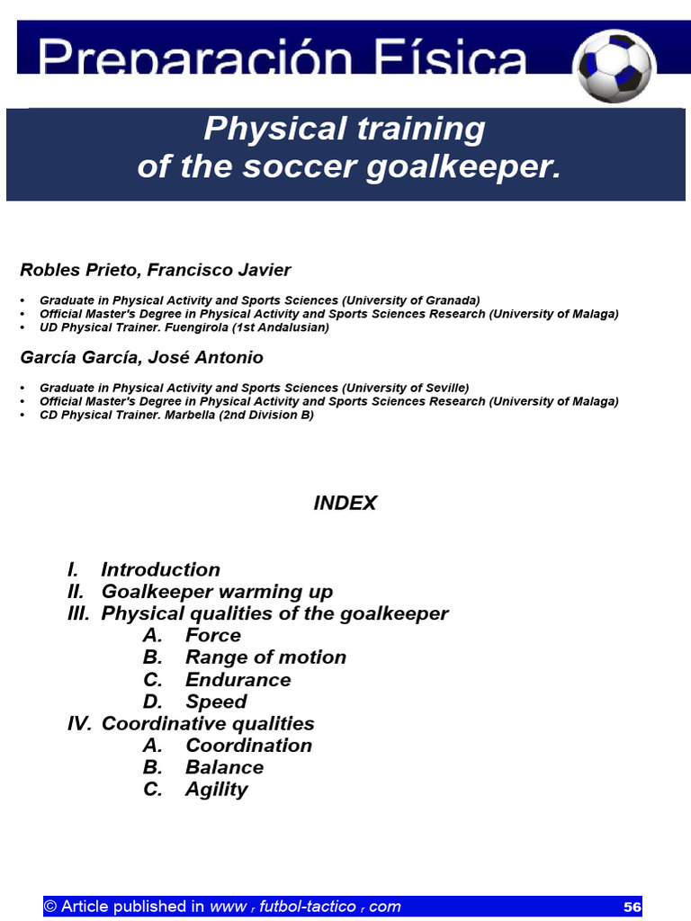 Soccer Goalkeeper Physical Training | PDF | Strength Training ...