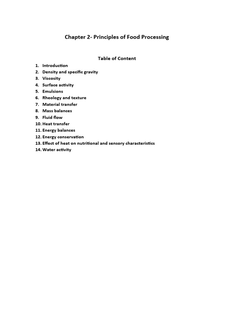 Food Processing Principles Explained | PDF | Liquids | Heat Transfer