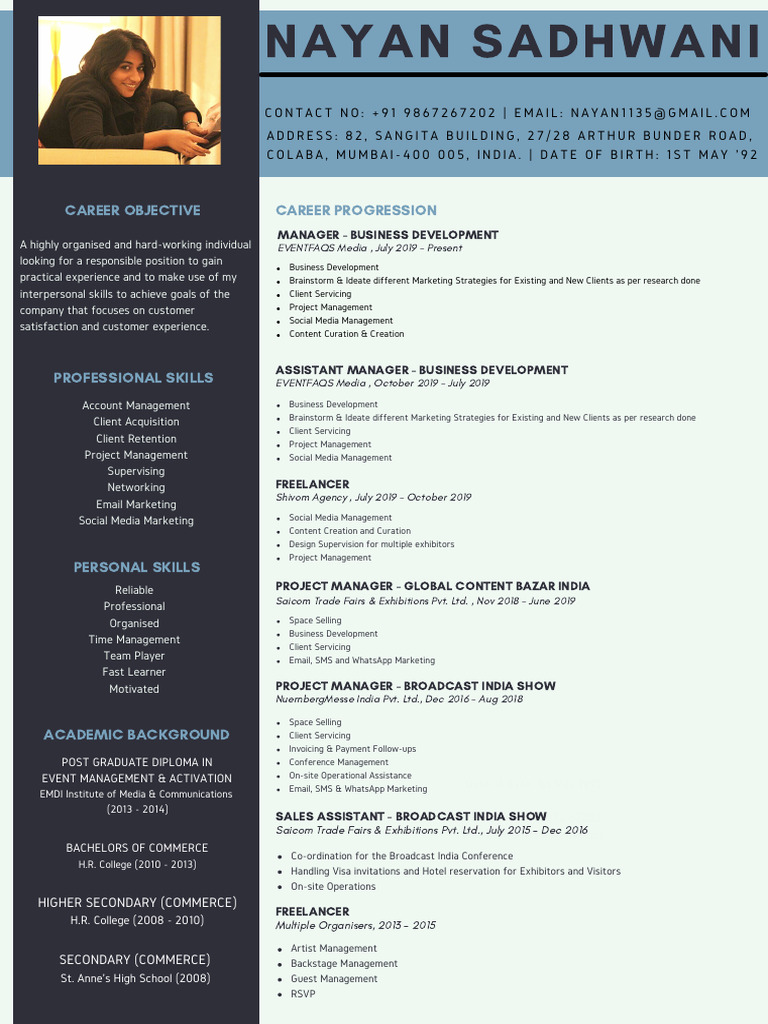 Resume - Nayan Sadhwani (Jan 2021) | PDF | Marketing | Economies