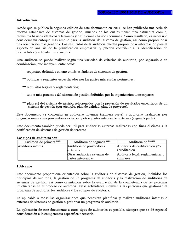 Guía sobre la Norma ISO 19011:2018 | PDF | Auditoría | Planificación