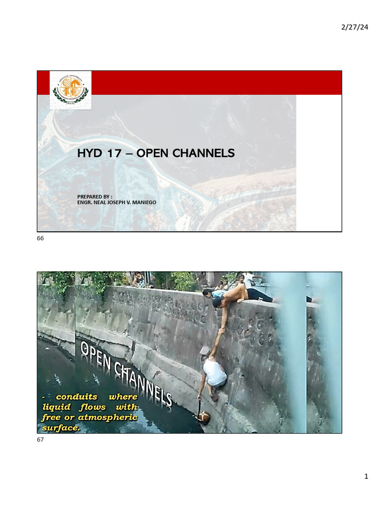 Hyd 17 - Open Channels | PDF | Liquids | Continuum Mechanics