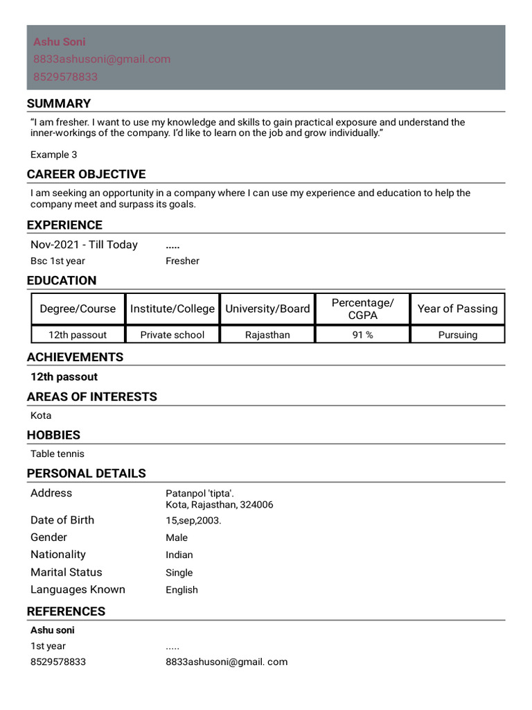 Resume - Ashu Soni | PDF