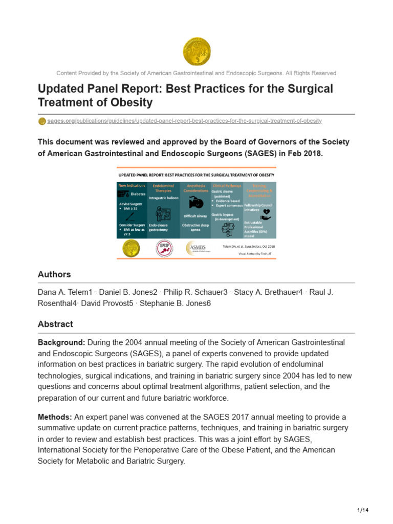 Updated Panel Report Best Practices For The Surgical Treatment of ...