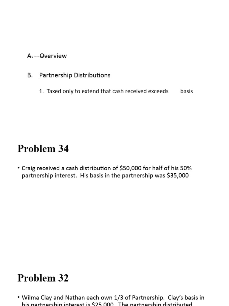 Chapter 20 - Partnership Distributions & Sales | PDF | Business ...
