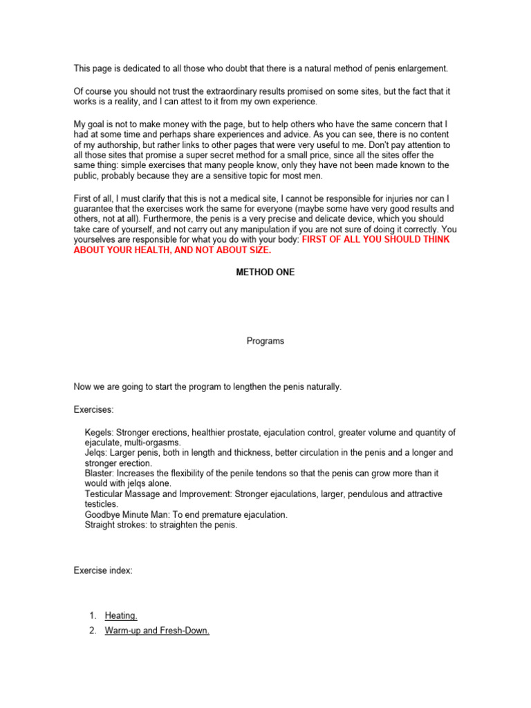 Secret Method To Enlarge Penis | PDF | Hand | Massage