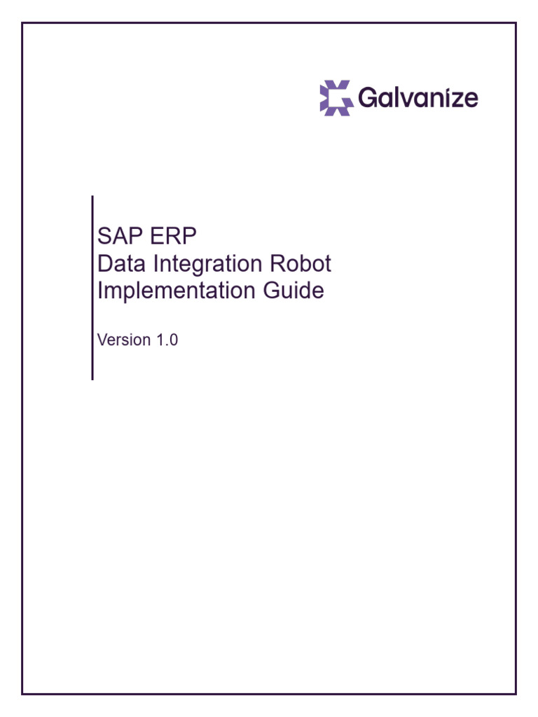 SAP ERP Data Integration Robot Implementation Guide | PDF | Parameter (Computer Programming ...