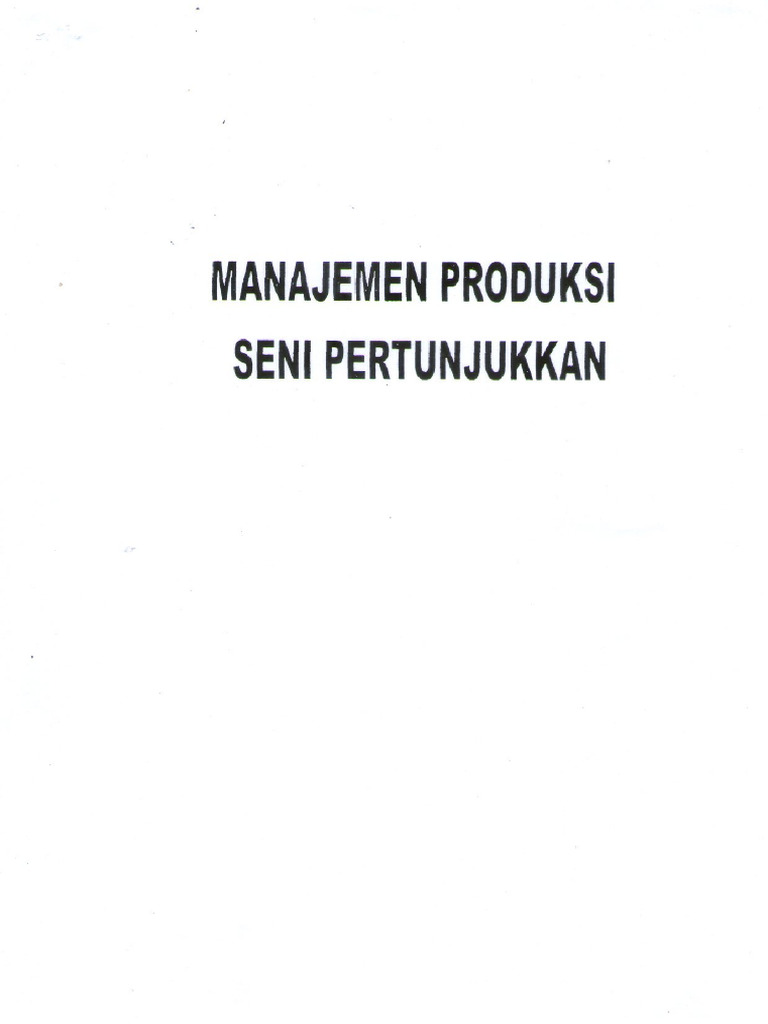 Manajemen Seni Pertunjukan - Jonathan Christ Wibisono | PDF