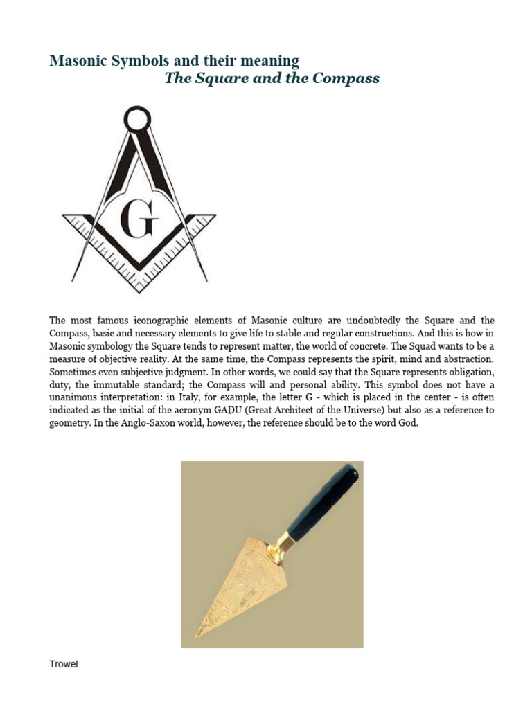 Masonic Symbols and Their Meanings | PDF | Social Science | Philosophy