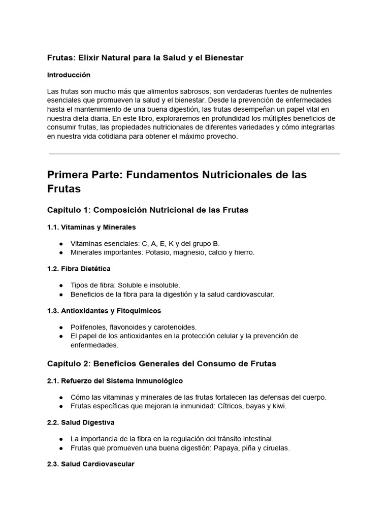 Frutas - Elixir Natural para La Salud y El Bienestar | PDF | Fruta | Antioxidante