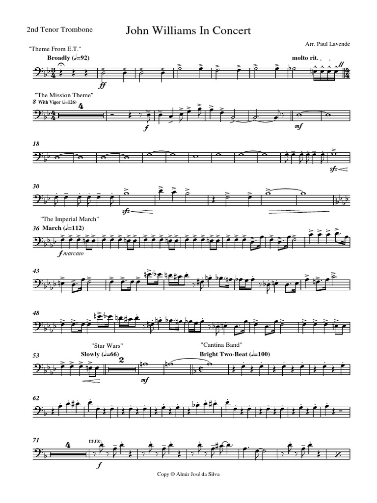 John Williams in Concert - 2nd Tenor Trombone | PDF