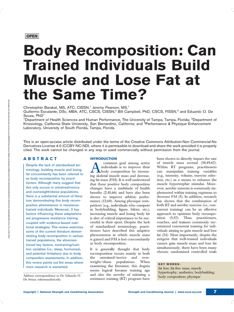 Body Recomposition Can Trained Individuals Build | PDF