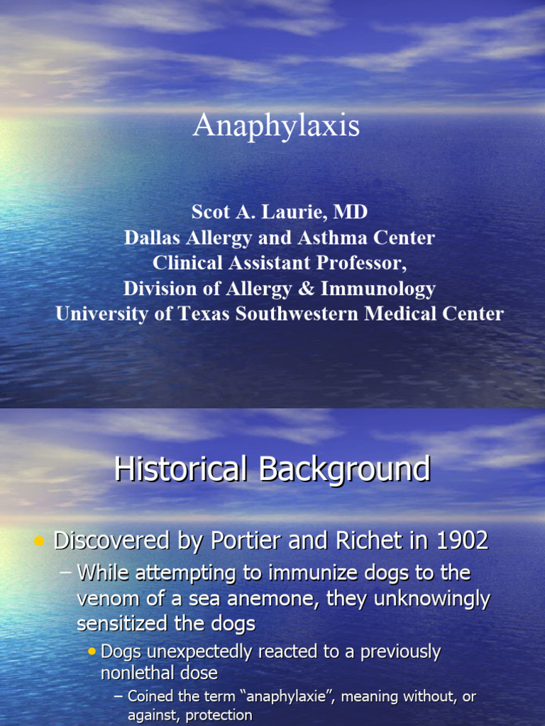 Anaphylaxis Talk | PDF | Allergy | Causes Of Death