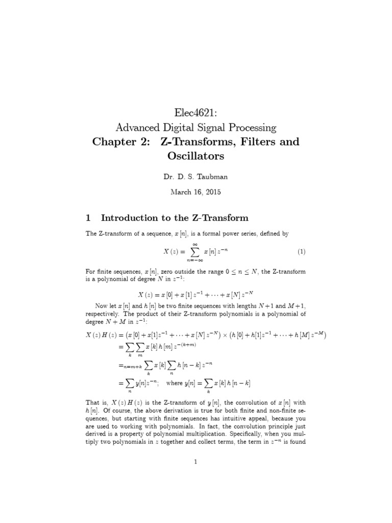 Chapter 2 Z Transform Pdf Mathematical Analysis Applied Mathematics