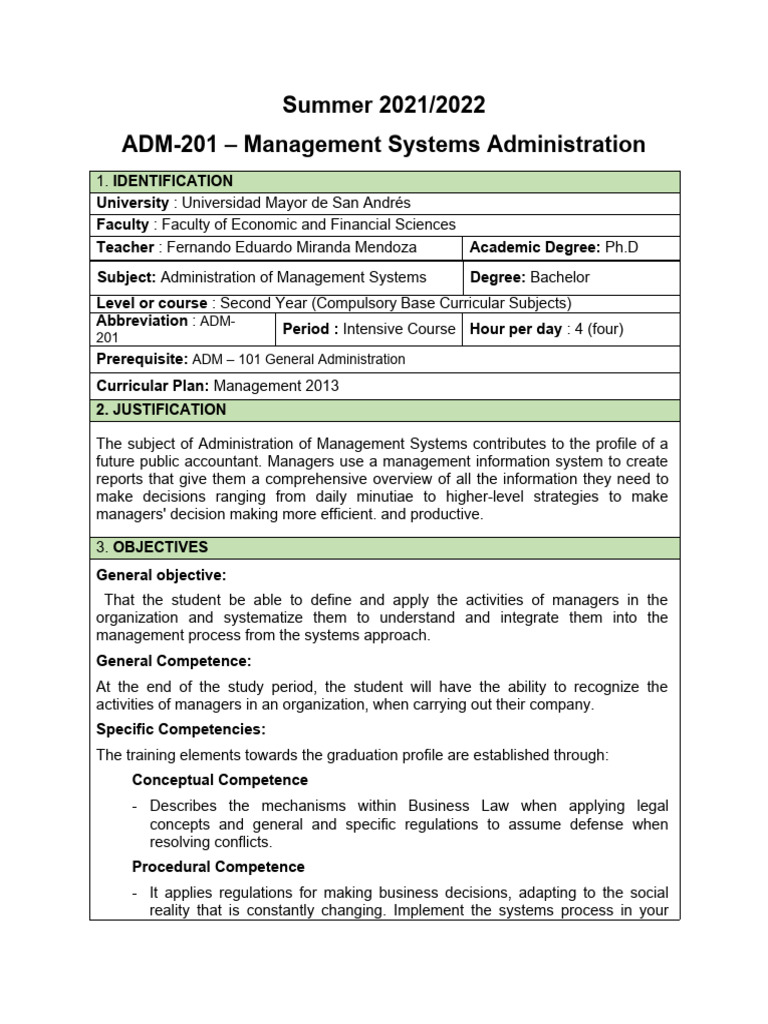 Management Systems Administration | PDF | System | Information