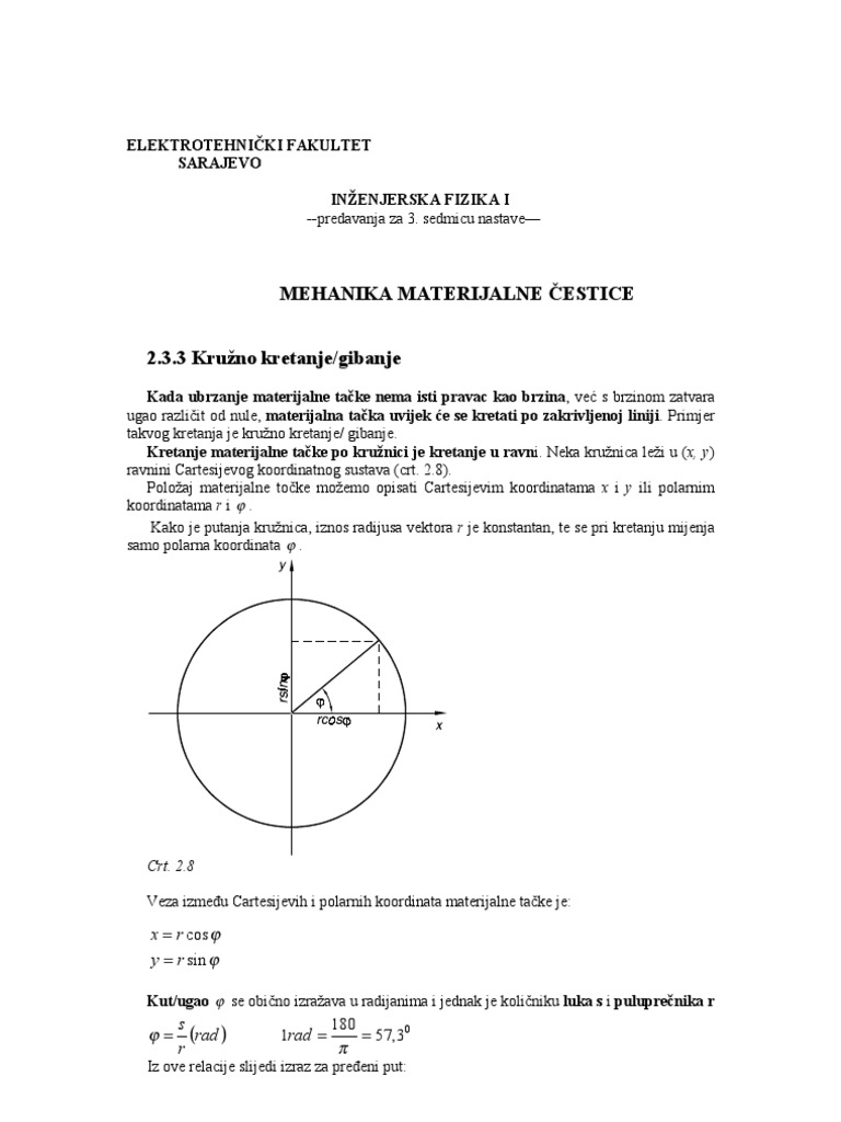 Kruzno Kretanje, I-II-III Njutnov Zakon | PDF