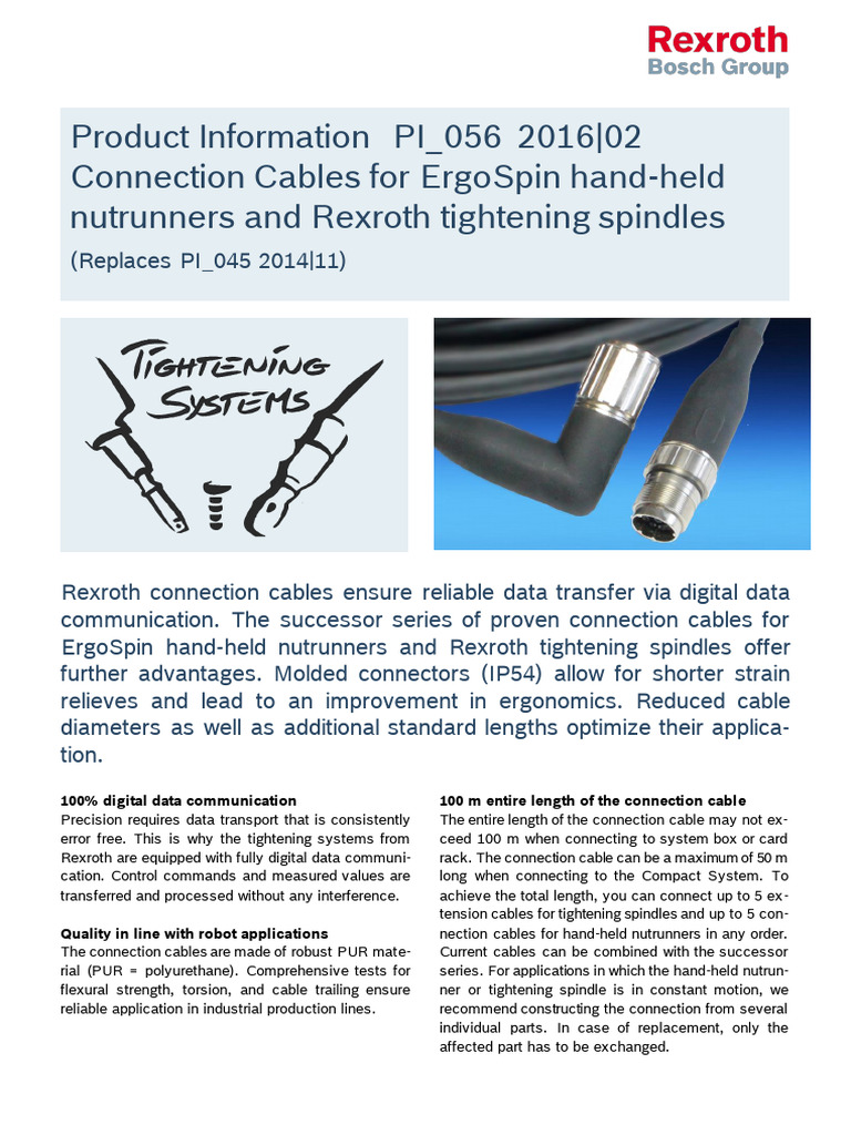 PI 056 Cables EN | PDF | Electrical Connector | Electrical Engineering