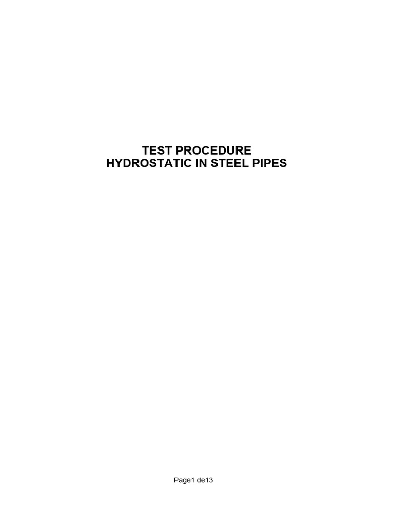 Hydrostatic Test On Steel Pipes | PDF | Pipe (Fluid Conveyance) | Leak