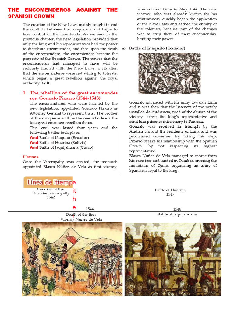The Encomenderos Against The Spanish Crown | PDF | Spanish Colonization ...