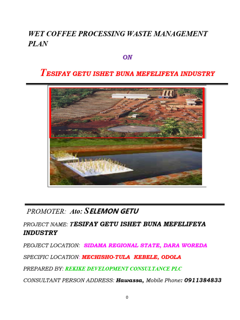 WMP-ON Washed Coffee Industry SELEMON GETU | PDF | Environmental Impact Assessment | Waste