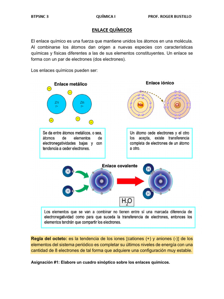 Guía de Enlaces y Estructuras de Lewis | PDF