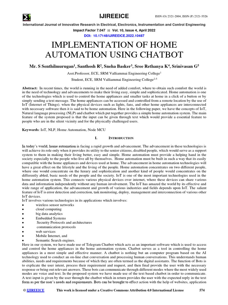 Home Automation | PDF | Internet Of Things | Home Automation