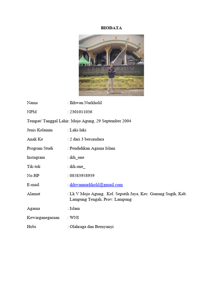 Biodata Ikhwan | PDF