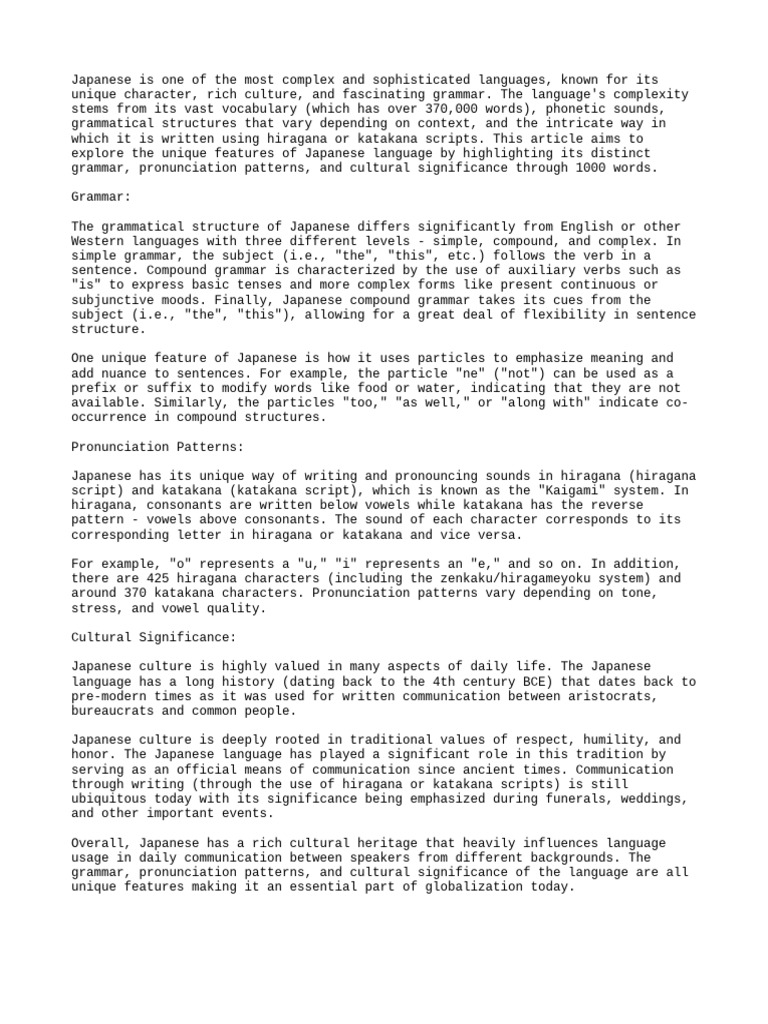 Japanese Language | PDF | Japanese Language | Word