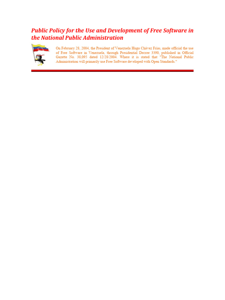 Public Policy For The Use and Development of Free Software in Public ...