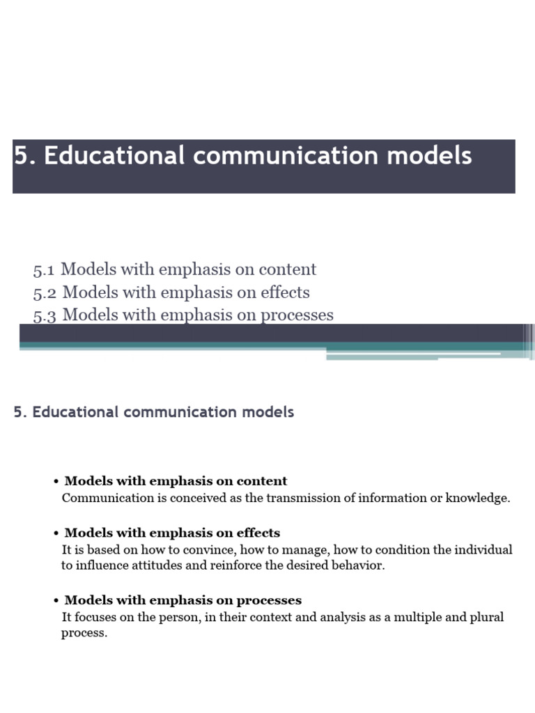 5 - Educational Communication Models | PDF | Communication | Information
