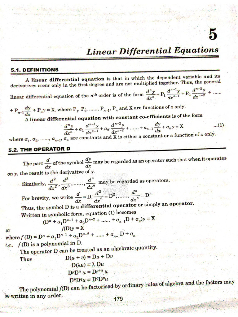 Linear Differential Equation | PDF