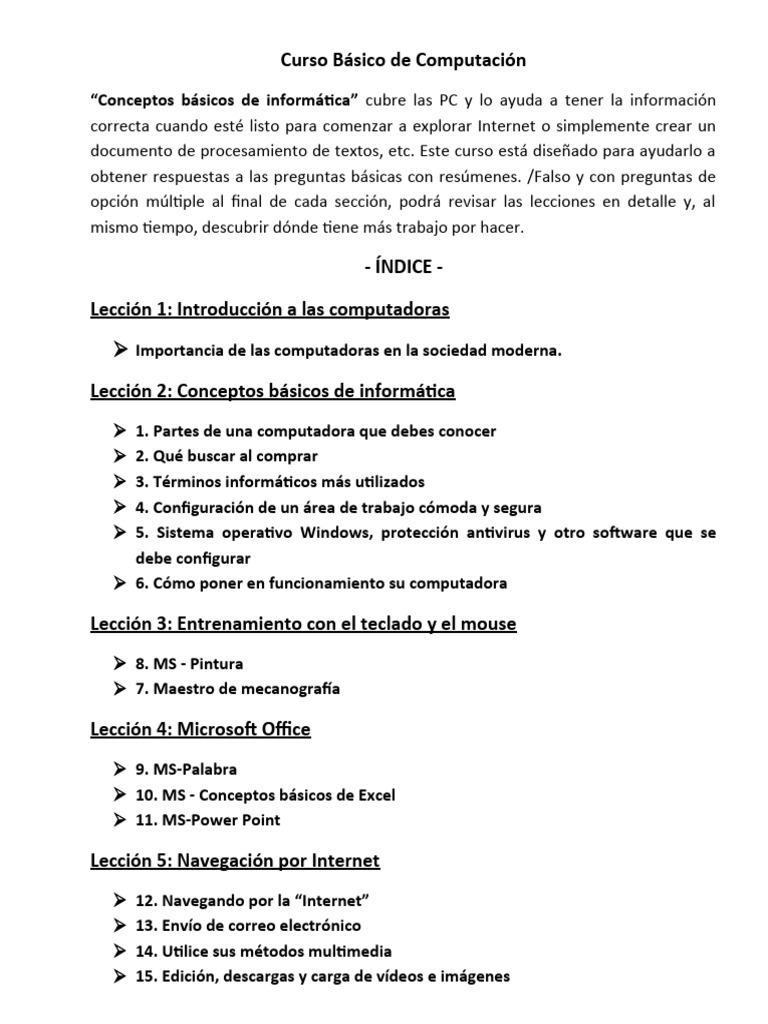 Curso Básico de Computación | PDF | Internet | Microsoft