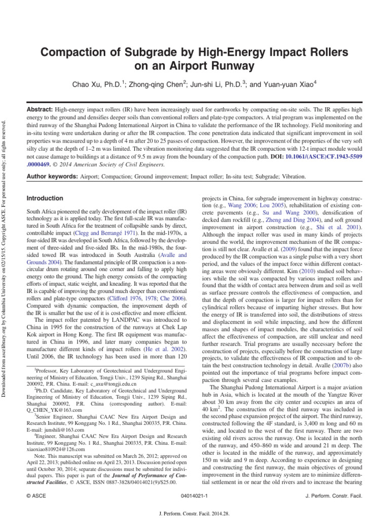 Journal - Compaction of Subgrade by High Energy Impact Rollers On An ...