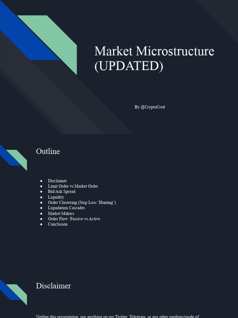 3 Market Microstructure (Updated) | PDF | Order (Exchange) | Market Maker