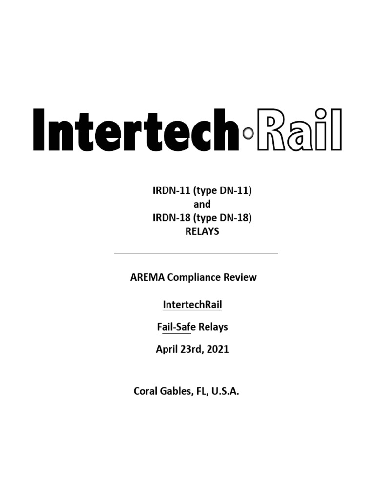 IntertechRail AREMA Compliance Review DN11 and DN18 Relays | PDF ...