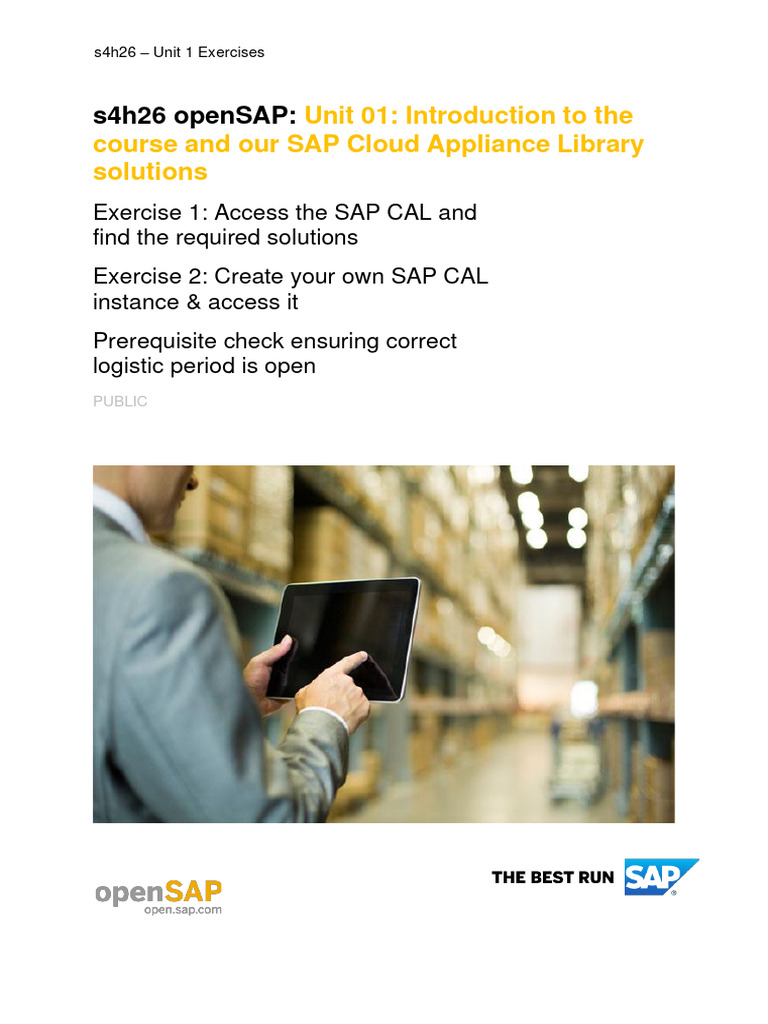 openSAP s4h26 Unit 1 Exercise1 2 | PDF | Button (Computing) | Cloud Computing