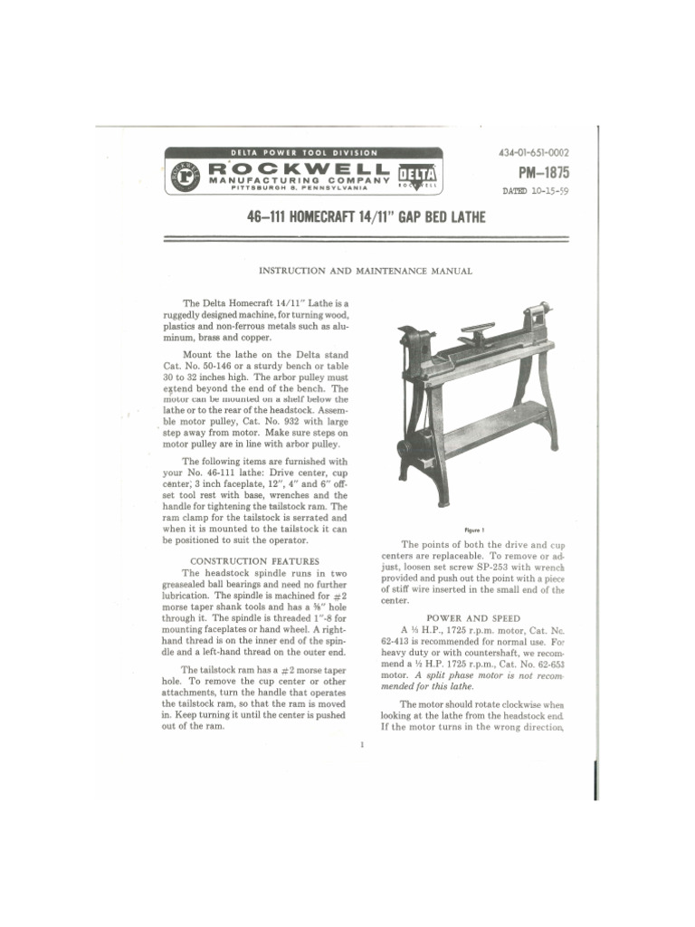 PM-1875 Lathe | PDF