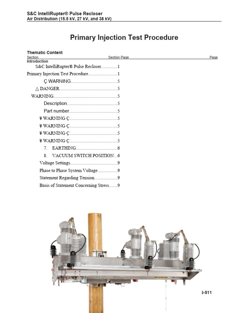 Primary Injection Test Procedure | PDF | Power Supply | Voltage