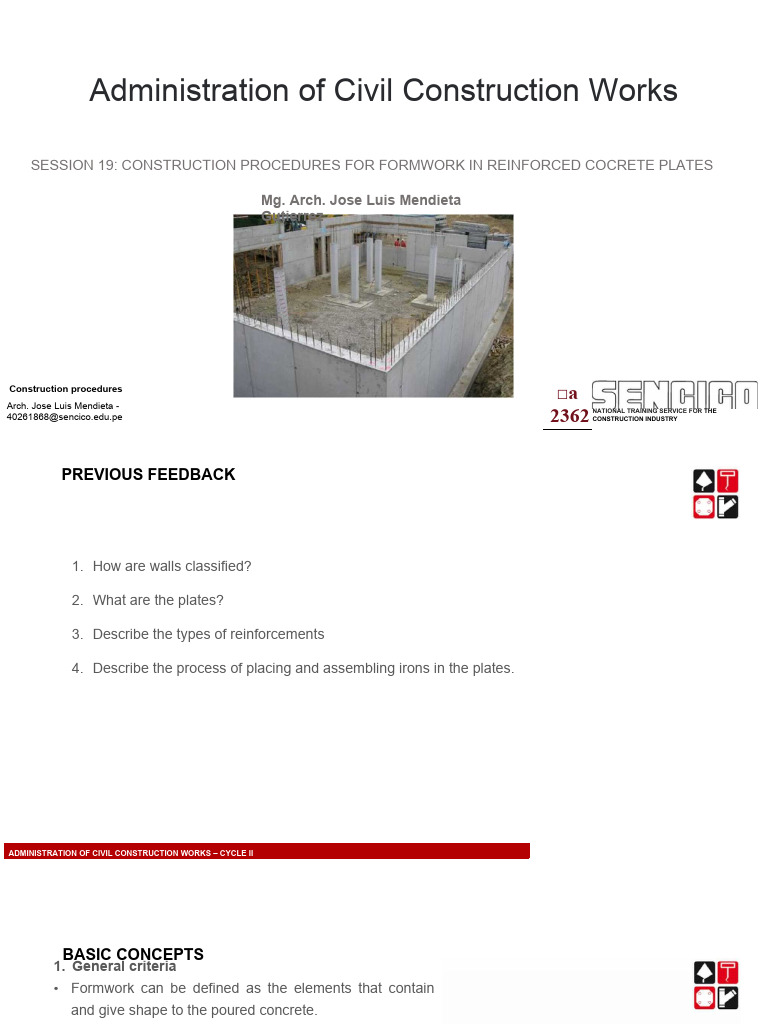 PC Formwork Procedure in Reinforced Concrete Plates | PDF | Concrete ...
