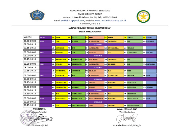 Jadwal Pts | PDF
