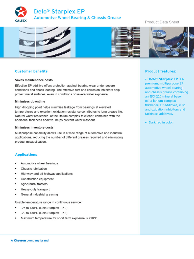 PDS Caltex Delo Starplex EP 3 | PDF | Materials