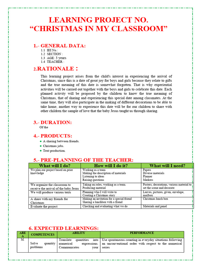 Christmas Learning Project for Kids | PDF | Learning | Christmas