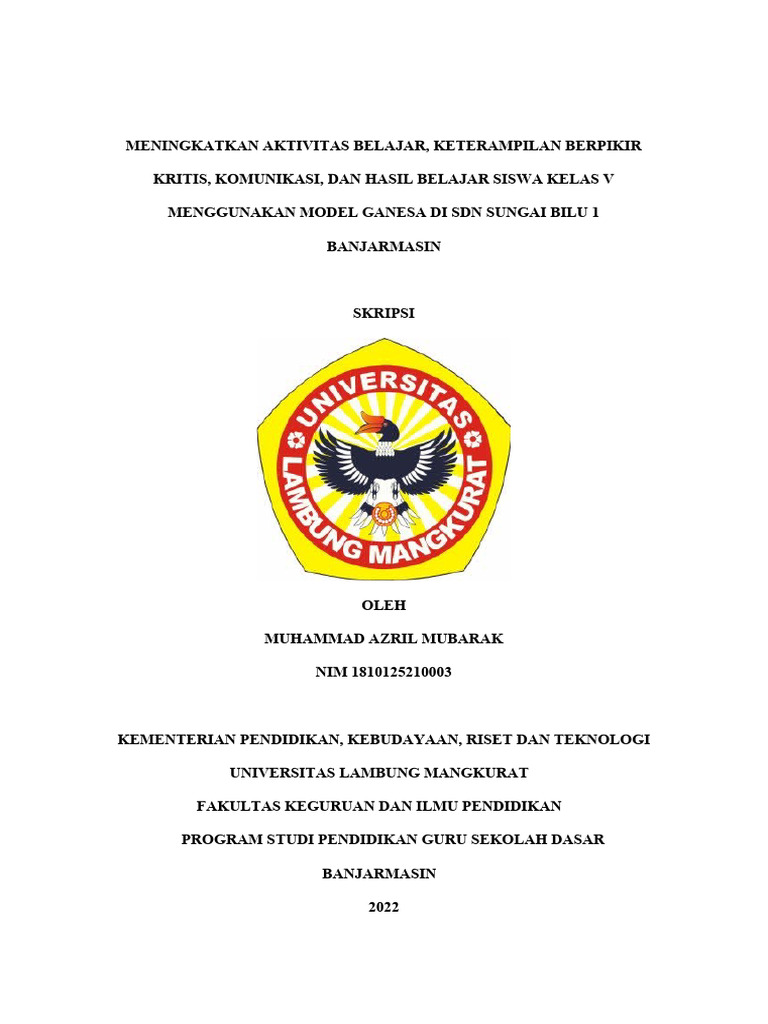 Muhammad Azril Mubarak Skripsi | PDF | Karier & Perkembangan | Ilmu Sosial