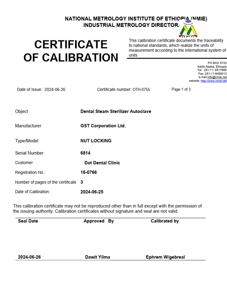 Oth 0755 | PDF | Calibration | Metrology