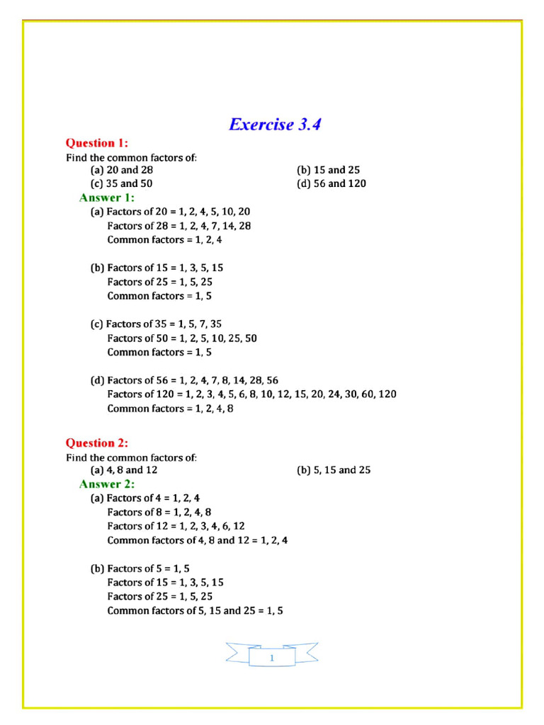 Maths 3.4,5,6,7 and 6.1,2,3 | PDF | Prime Number | Numbers