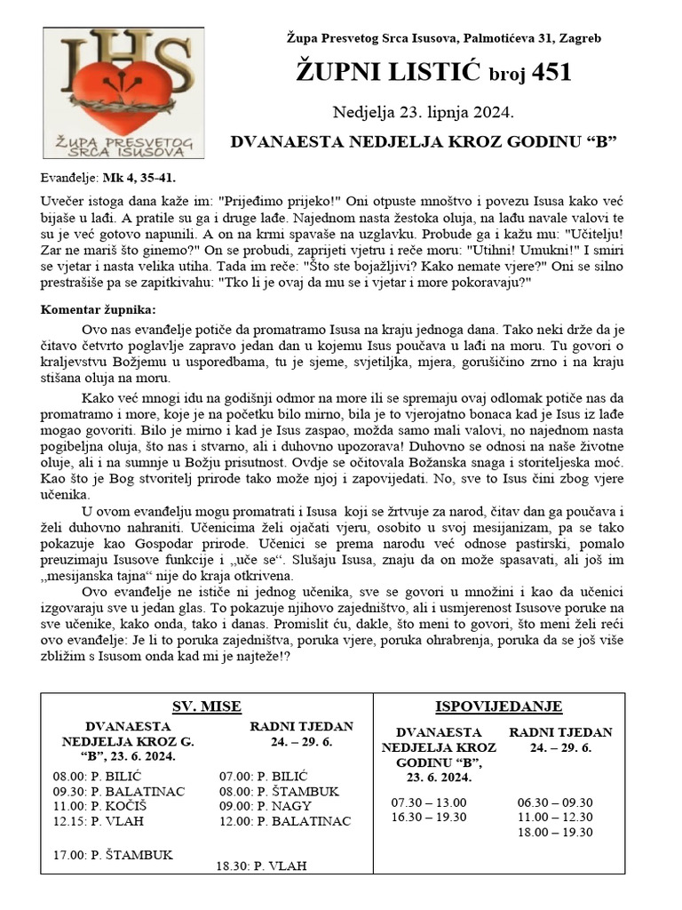 Zupni Listic 451 | PDF