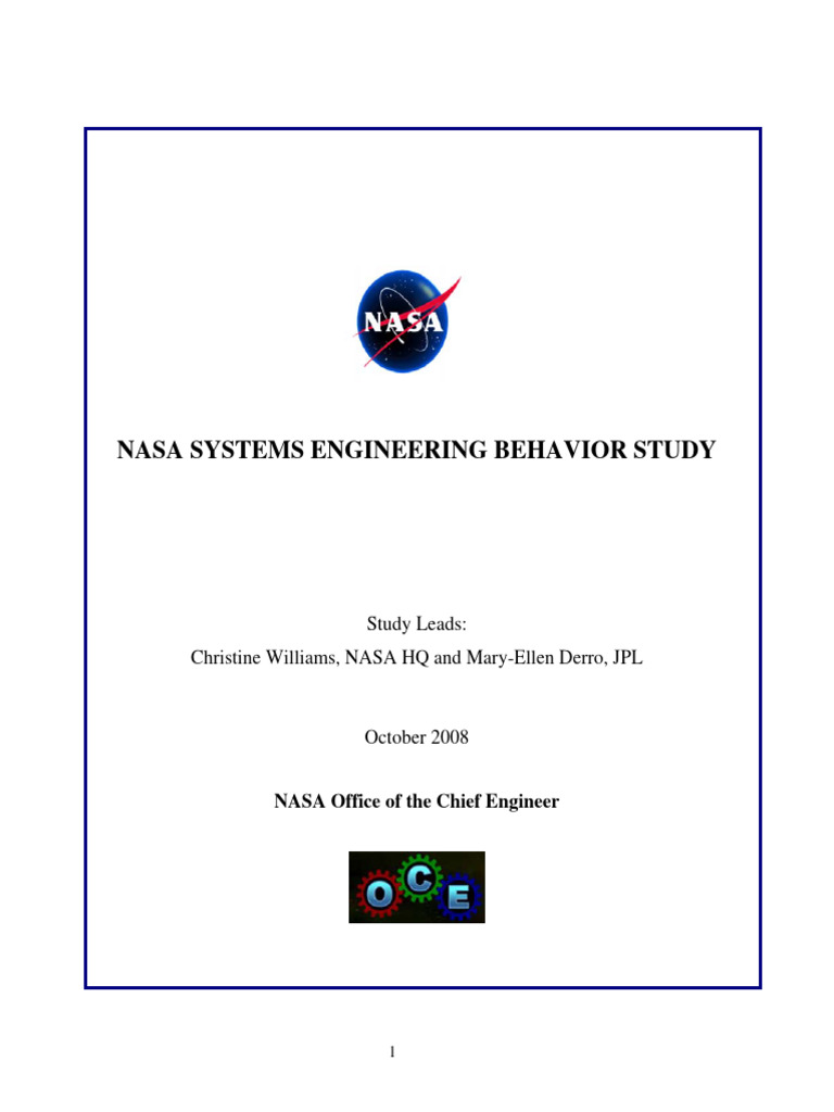 NASA SE Behavior Study Final 11122008 | PDF | Systems Engineering | System