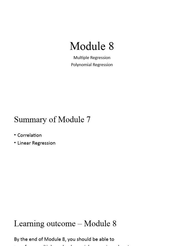 CP2403 - Module 8 | PDF | Regression Analysis | Dependent And Independent Variables
